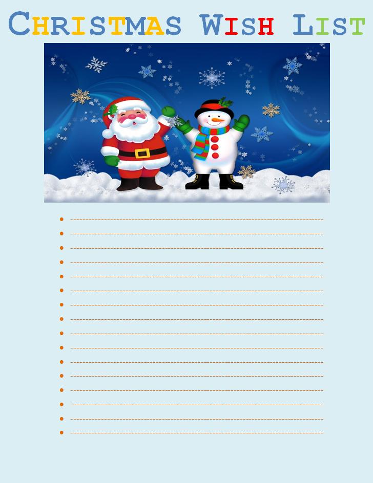 Sample Christmas Wish List Free Word s Templates