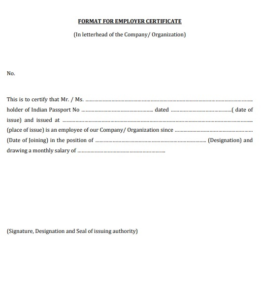 Salary Certificate Format | Free Word Templates