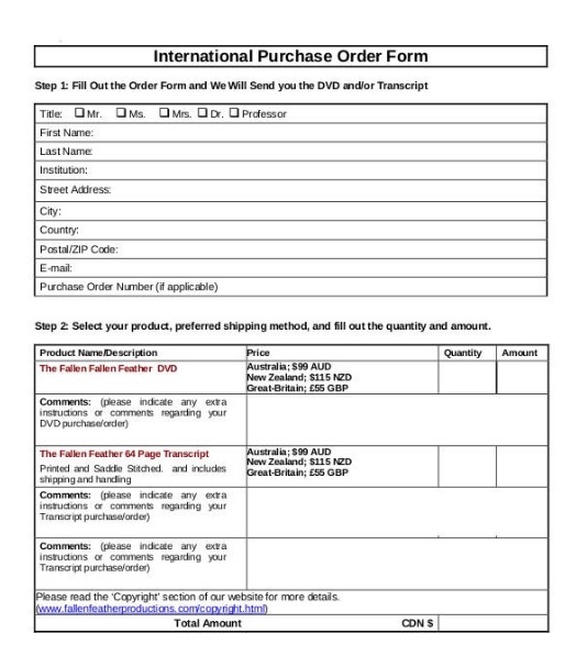 Purchase Order Template | Free Word Templates