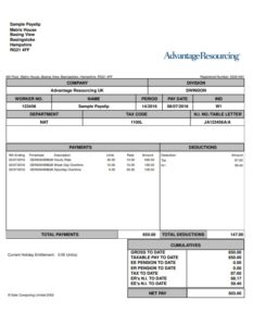 Payslip Template | Free Word Templates