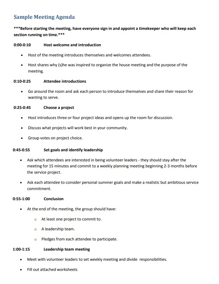 Agenda Template Free Word Templates