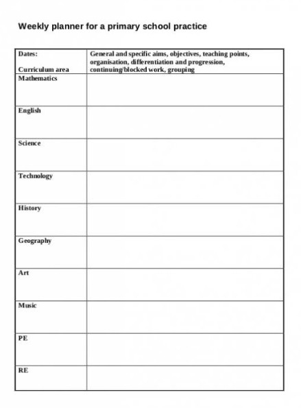 Weekly Planner Template | Free Word Templates