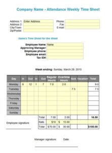 Attendance Sheet Template | Free Word Templates