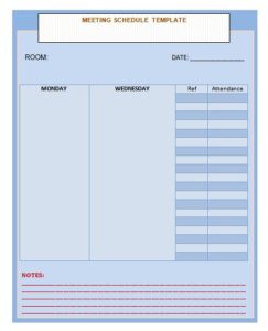 Meeting Schedule Template | Free Word Templates
