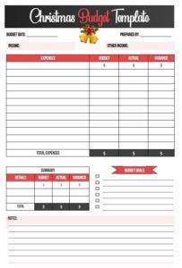 Christmas Shopping Budget Template | Free Word Templates