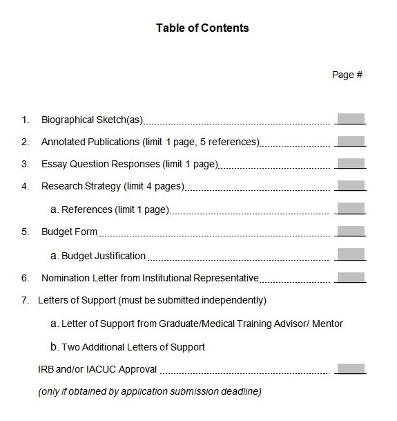 Table Of Contents Template Free Word Templates Table Of Contents Template Free Word Templates
