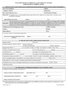Employment Verification Form | Free Word Templates