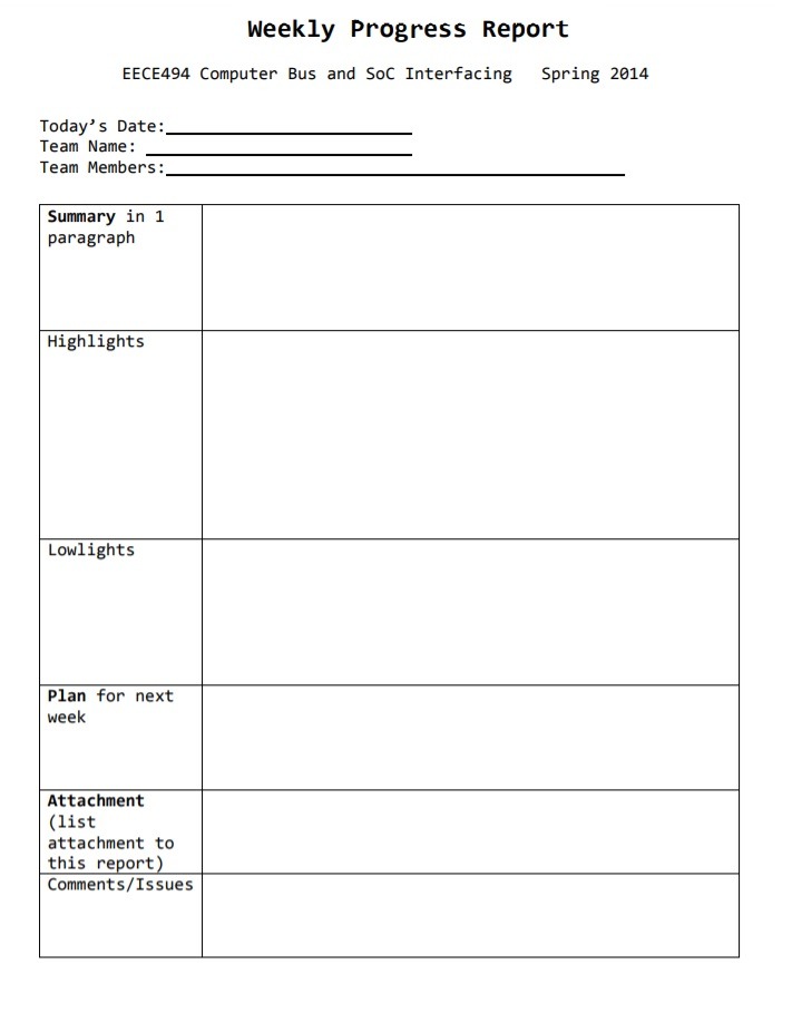 Weekly Report Template Free Word Templates Weekly Report Template Free Word Templates
