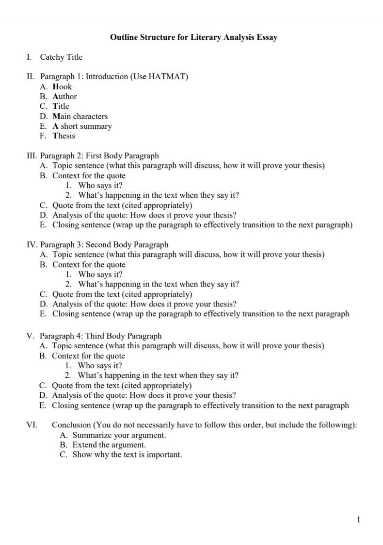 Corporate Literary Analysis Template | Free Word Templates