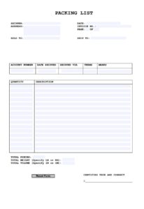 Packing List Template | Free Word Templates