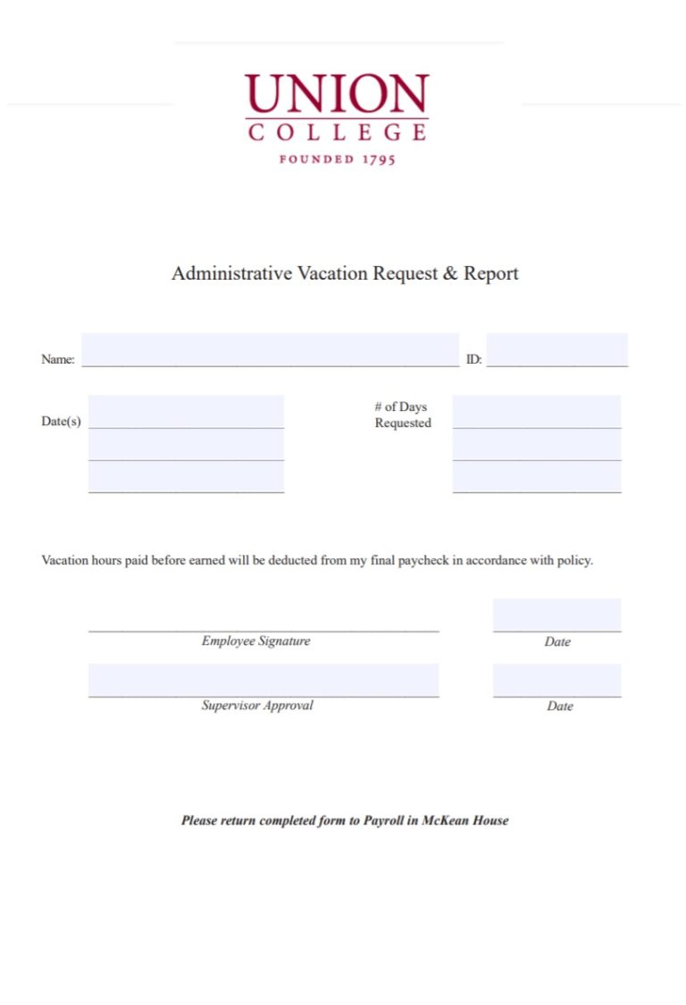 Vacation Request Form | Free Word Templates