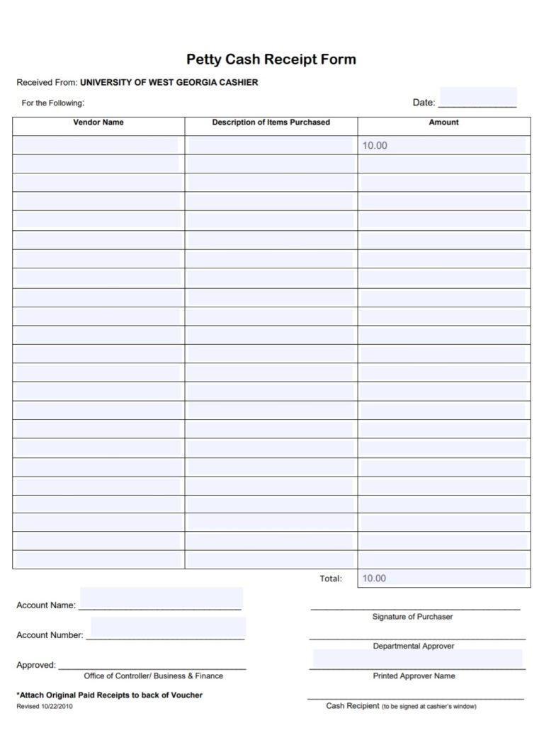 Cash Receipt Template | Free Word Templates