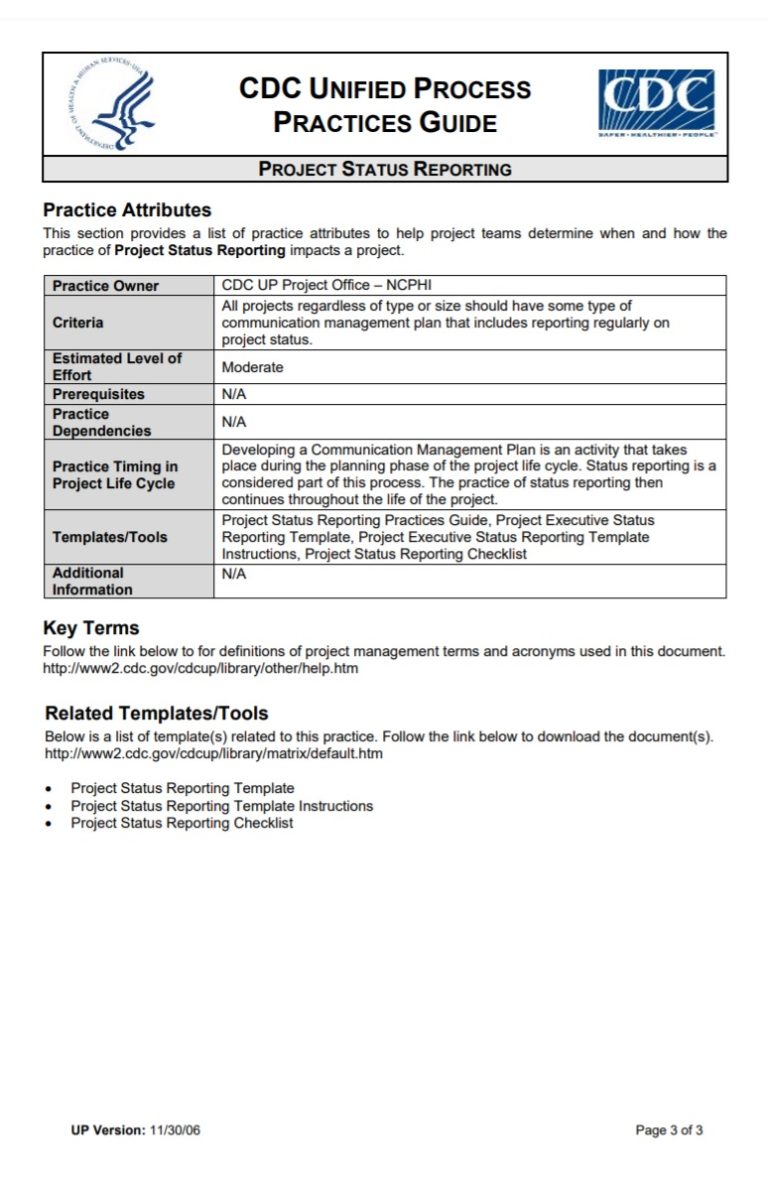 Status Report Template | Free Word Templates