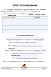 Change of Address Form | Free Word Templates