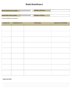 Remittance Template | Free Word Templates
