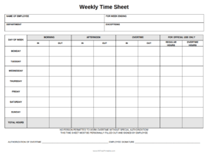 Time Sheet Template | Free Word Templates