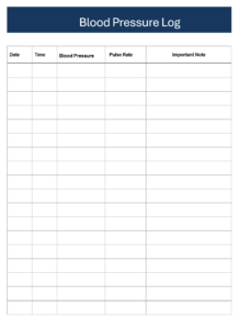 Blood Pressure Log Template | Free Word Templates