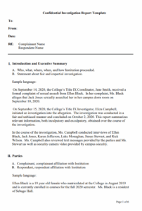 Investigation Report Template | Free Word Templates