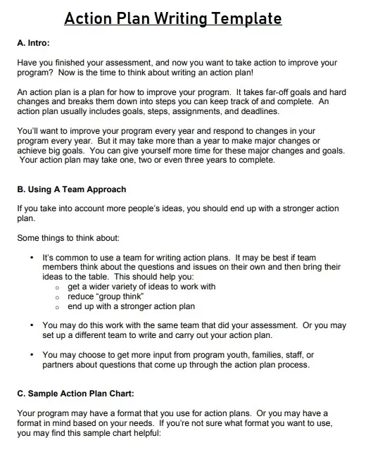 Action Plan Template | Free Word Templates