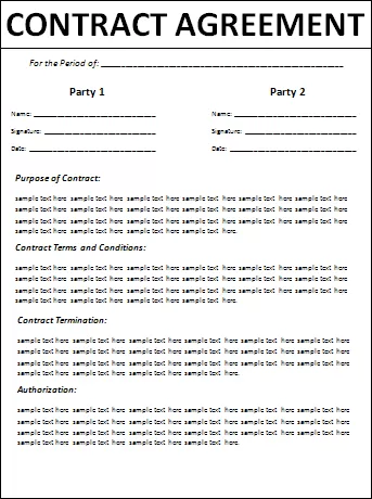 Contract Agreement Template | Free Word Templates