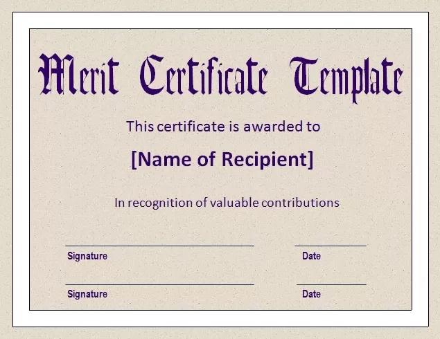 Merit Certificate Template | Free Word Templates