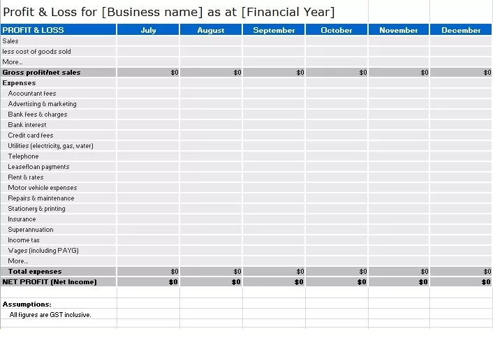Profit and Loss Statement Template | Free Word Templates