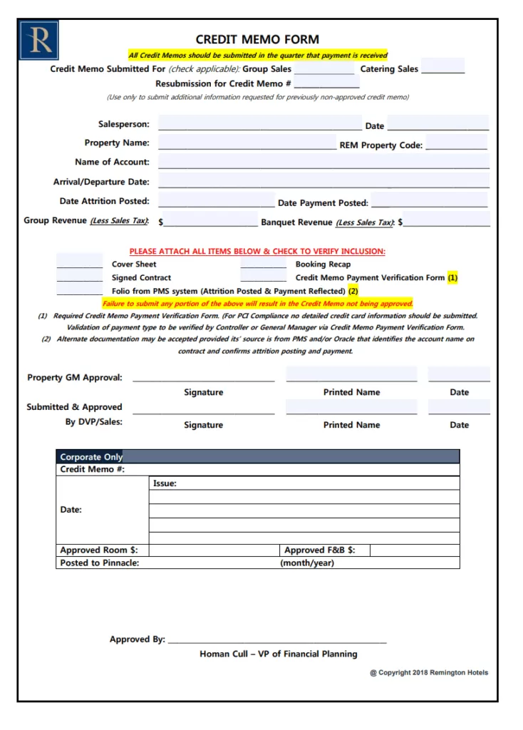 Credit Memo Template | Free Word Templates