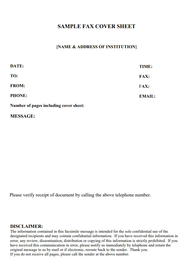 Free Fax Template | Free Word Templates