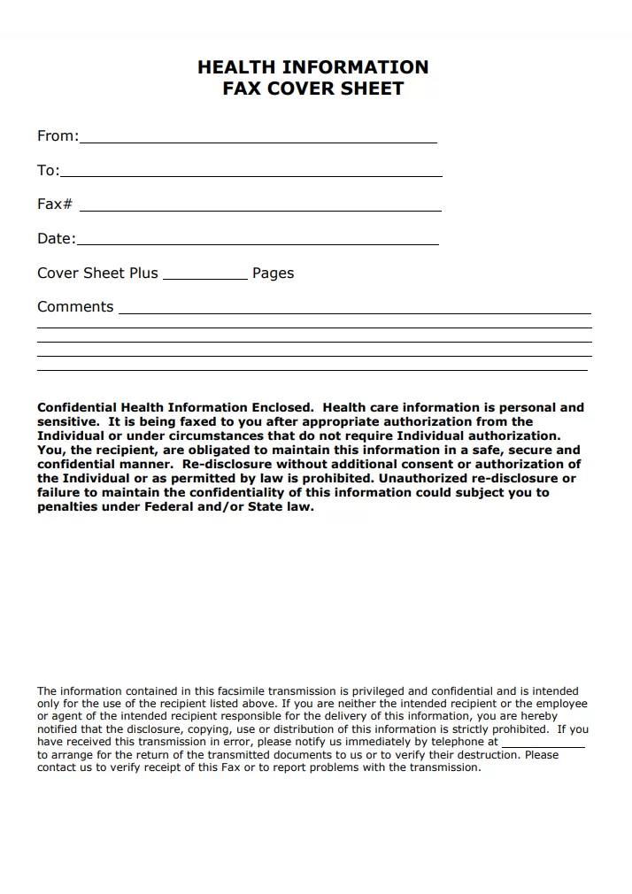 Free Fax Template | Free Word Templates