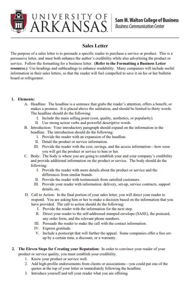 Sales Letter Template | Free Word Templates