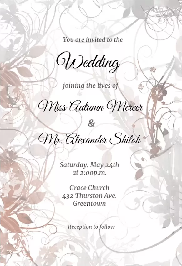 Wedding Card Template | Free Word Templates