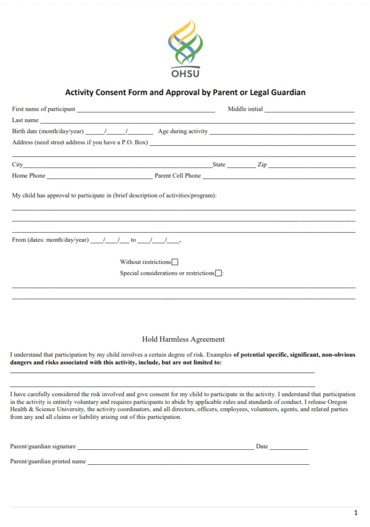 Parent Consent Form | Free Word Templates