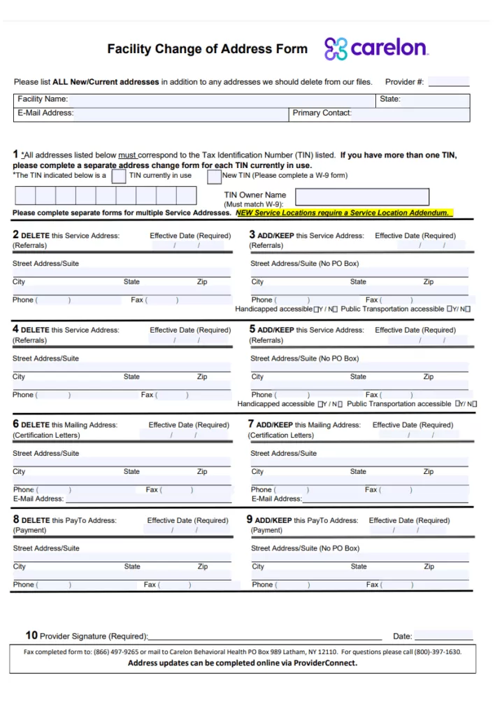 Change of Address Form | Free Word Templates