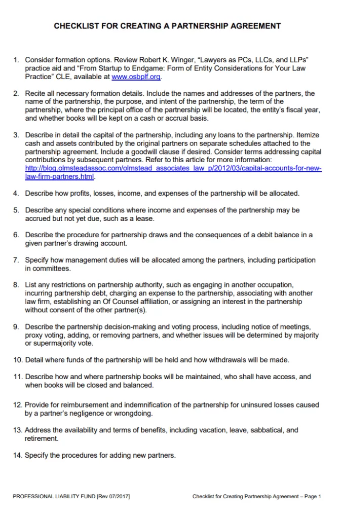 Partnership Agreement Template | Free Word Templates